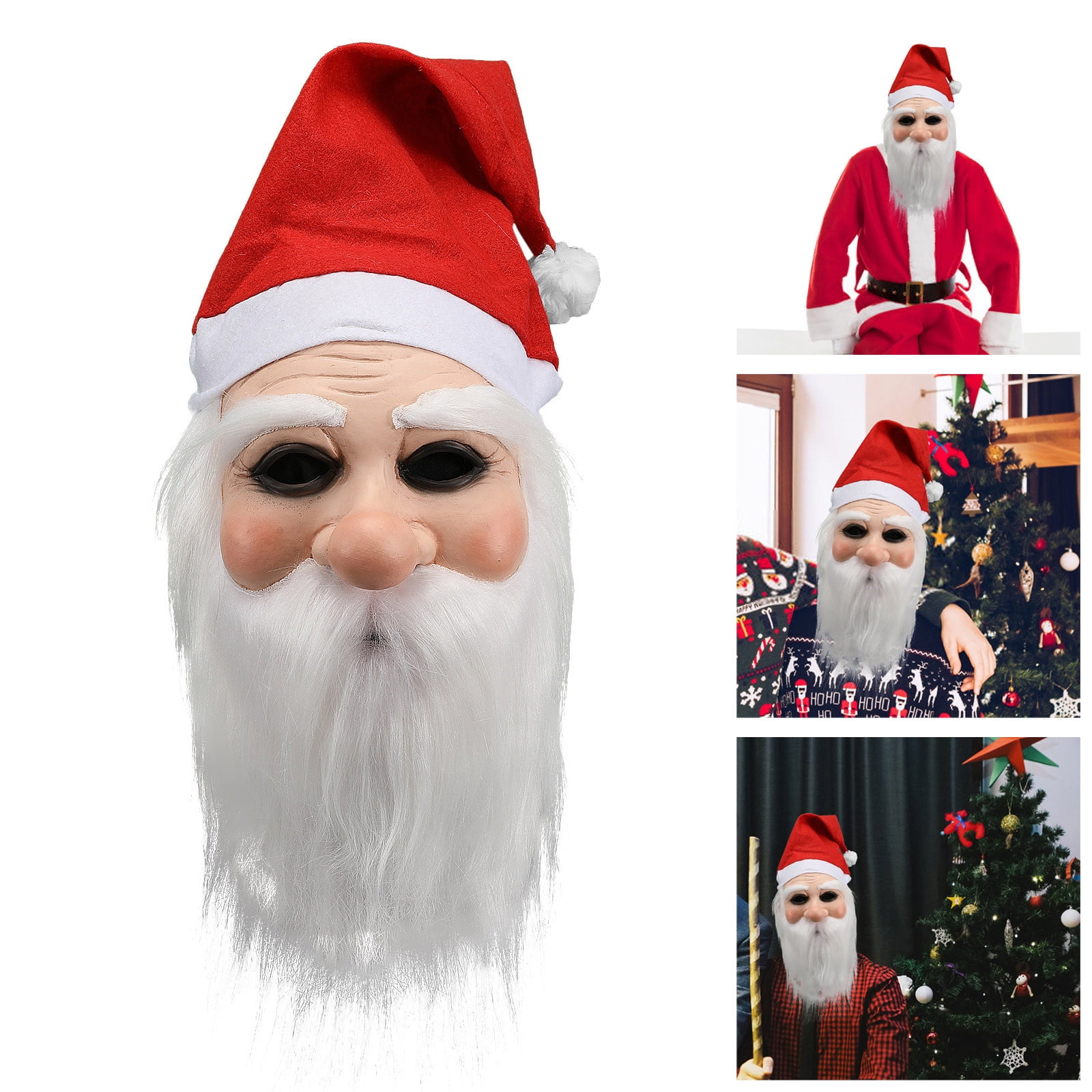 WabiNook Christmas Santa Latex Santa Same Style Latex Head Cover White ...