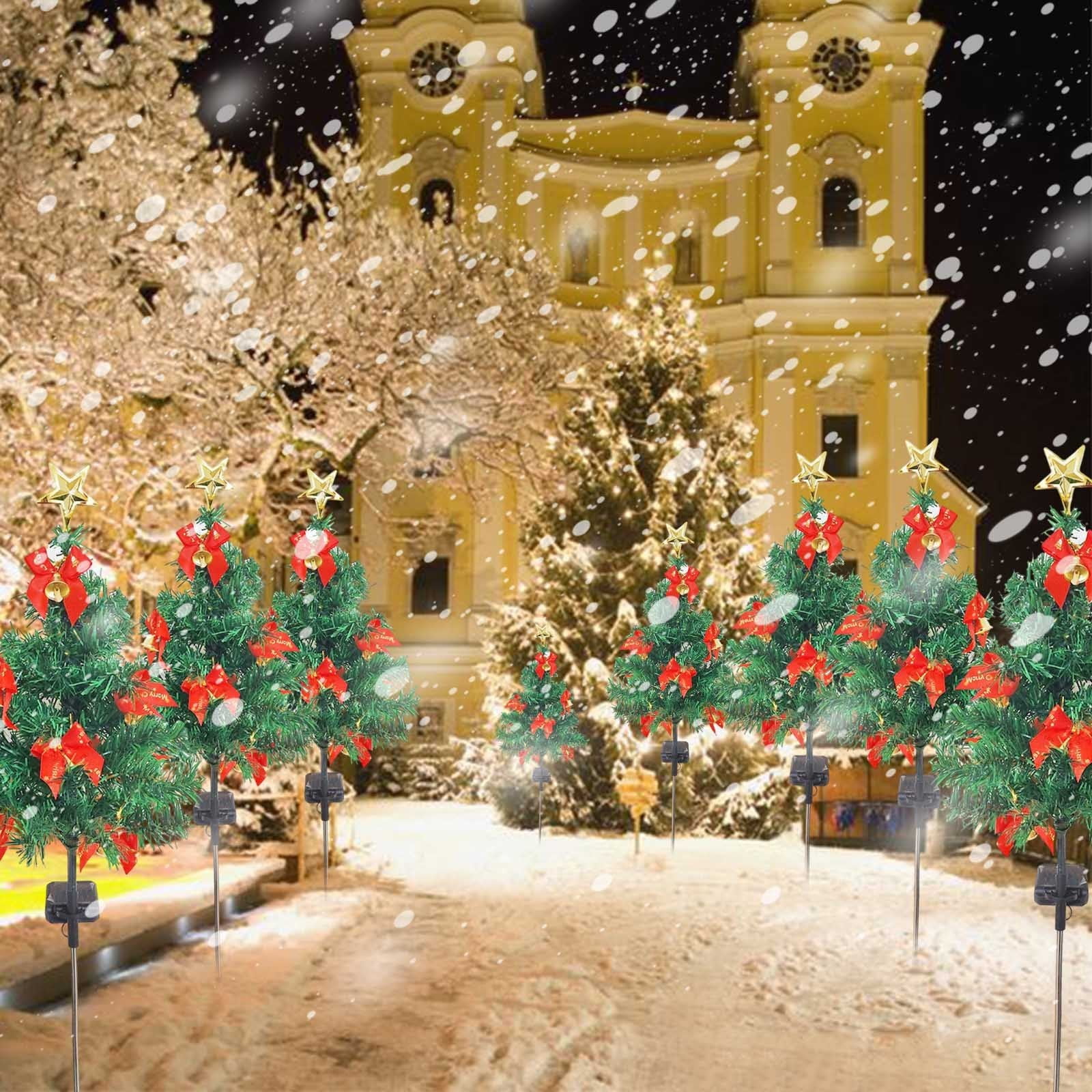 WabiNook Solar Christmas Tree Lights Garden Decoration Ground Plug Led ...