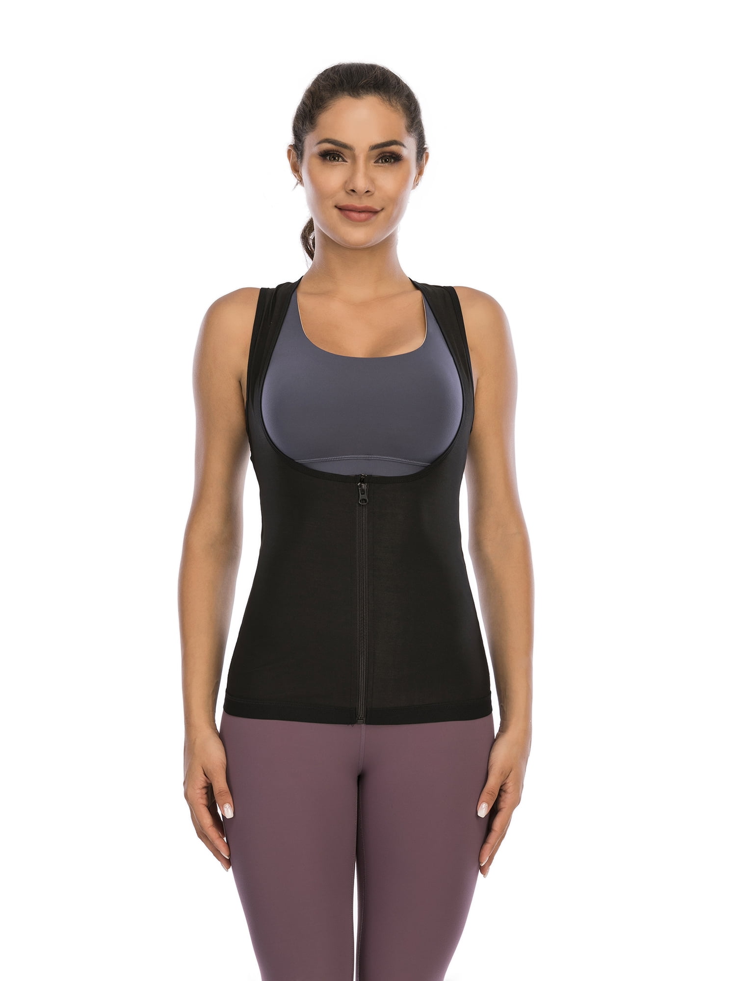 Wacanda Plus Size Sauna Sweat Vest for Women Heat Sauna Shaper Shirt ...