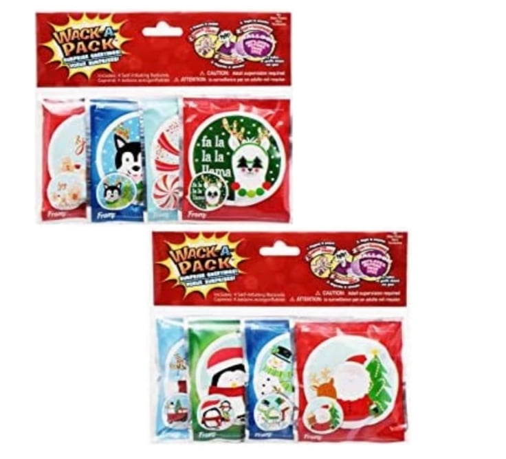 Wack-A-Pack Self-Inflating Christmas Balloons, 8 Count – Fun Holiday ...