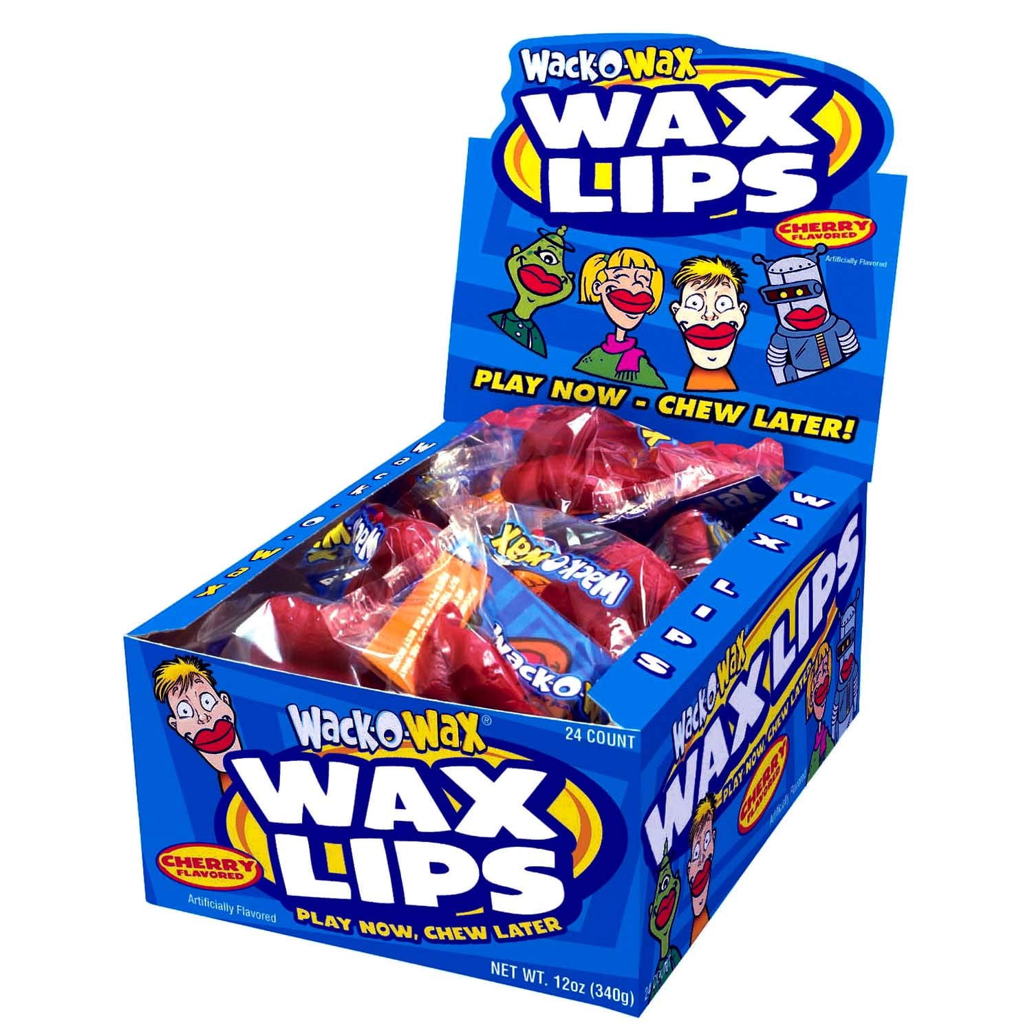 Wack-O-Wax Wax Lips 24-Count Box, Cherry Flavor - Walmart.com