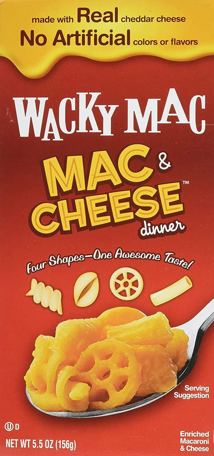 Wacky Macaroni + Cheese Dinner, Real Cheddar, Kosher Dairy, 5.5 OZ ...