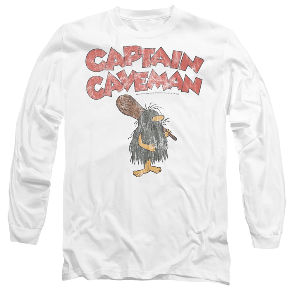 Wacky Races Captain Caveman 2 Unisex Adult Long-Sleeve T Shirt,White ...