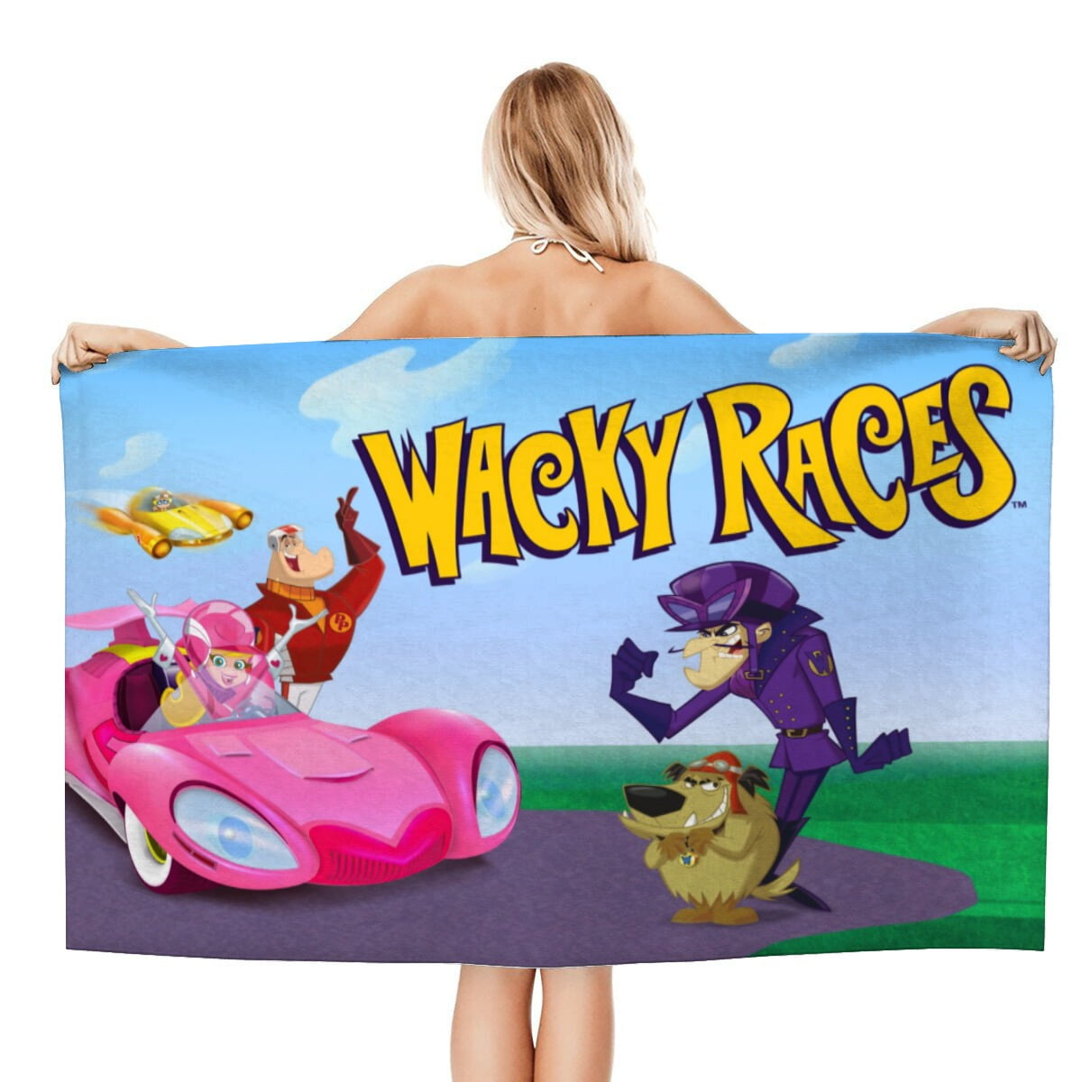 Wacky Races Gifts Beach Towel for Women Girl Birthday Inspired Fan Bath ...