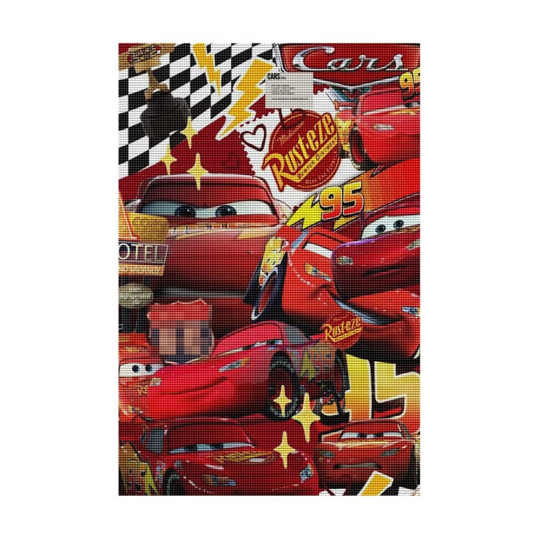 Wacky Red Lightning Champ Car Diamond Picture Kit Cartoon Cars Movie ...