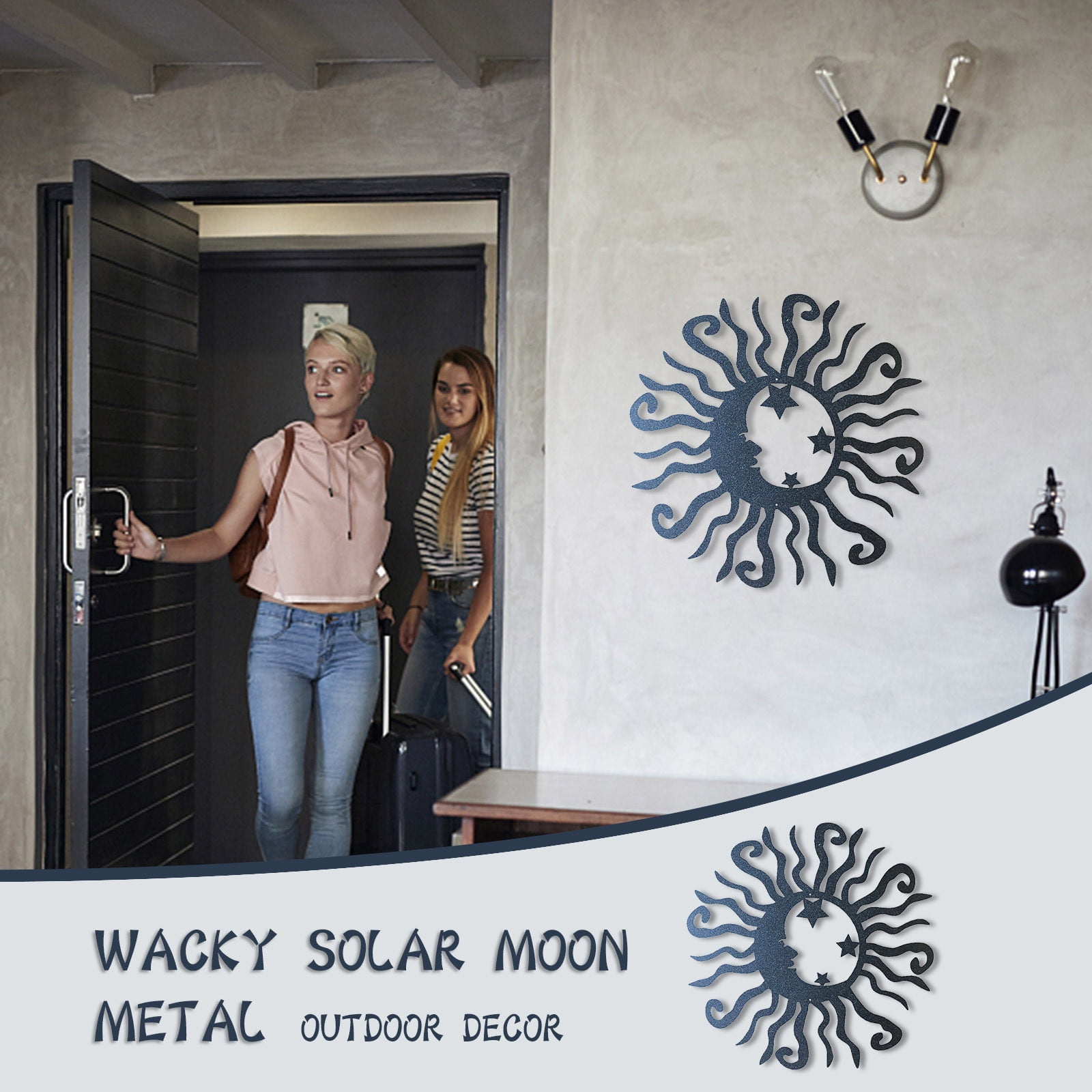 Wacky Sun Metal Wall Art Outdoor Wall Art Decor Rust Proof Sun Wall ...