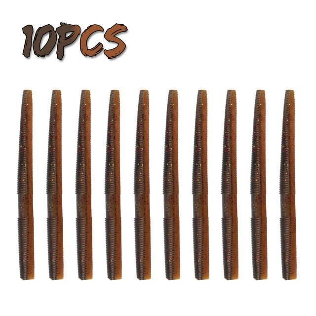 Wacky Worm Lure Bass Fishing Lure Kit - 10PCS Wacky Rig Worms Soft ...