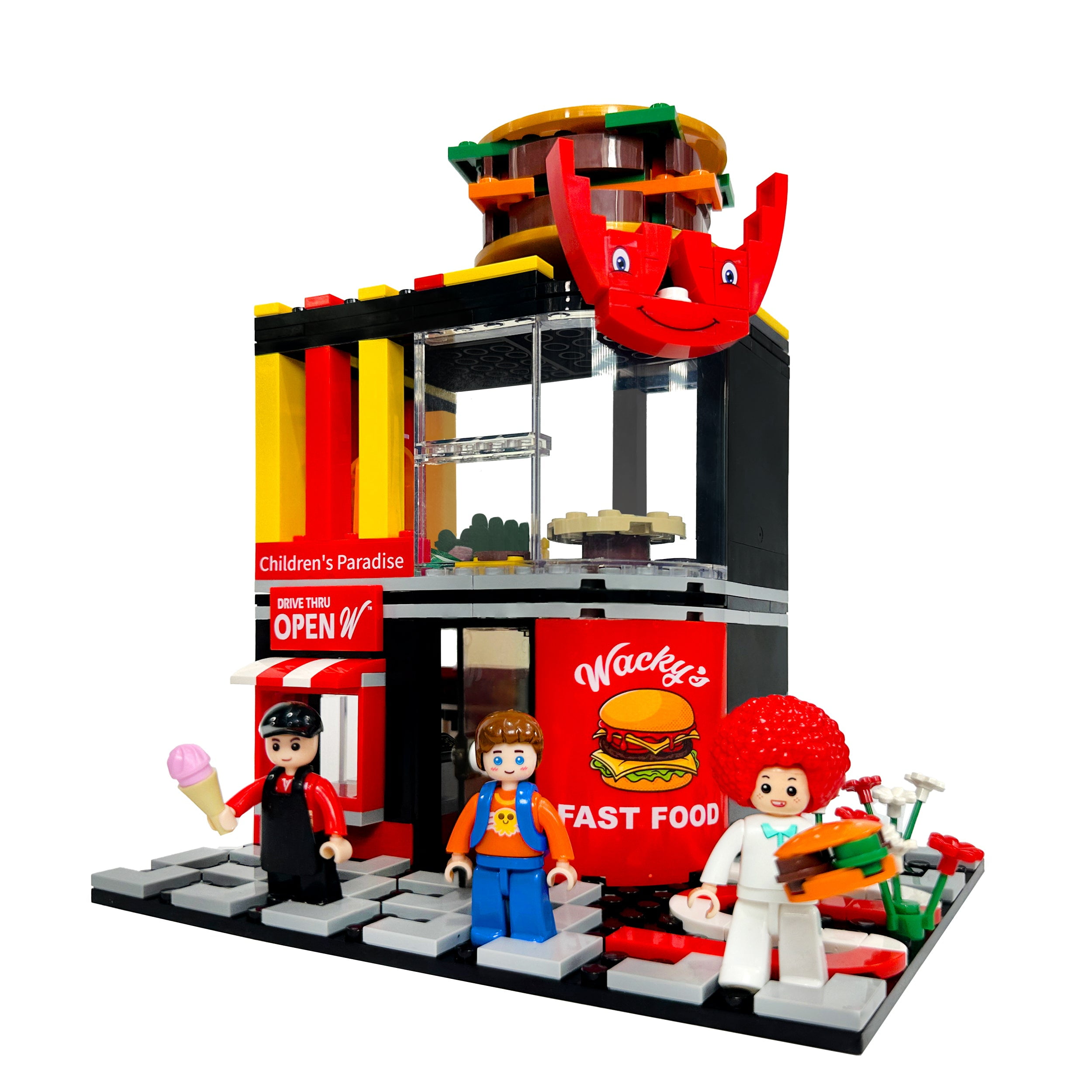 Wacky's Fast Food™ Burger Joint Building Block Set | General Jim’s Toys ...