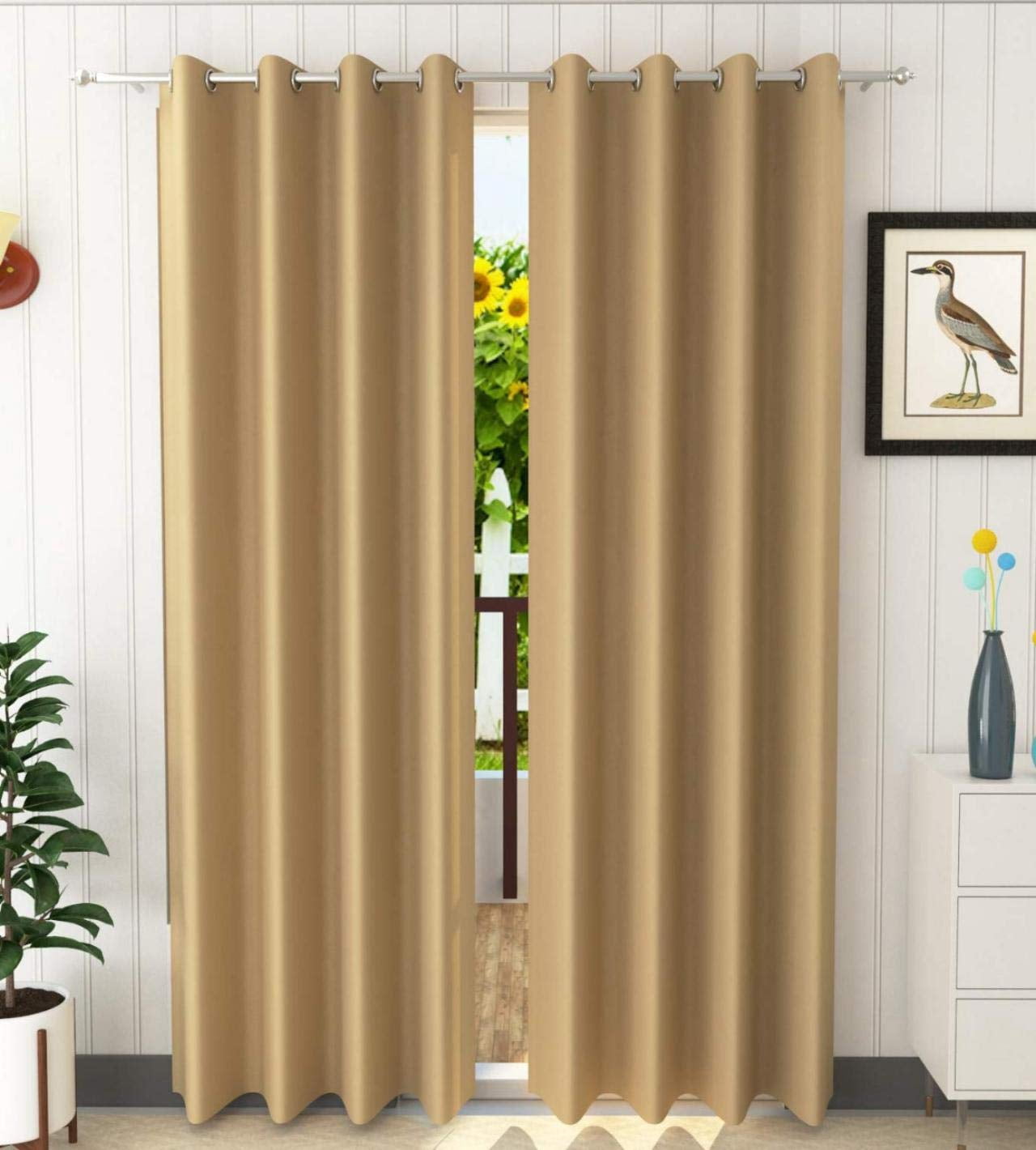 Waco Creation Heavy Fabric Blackout Plain Polyester Eyelet Curtains for ...