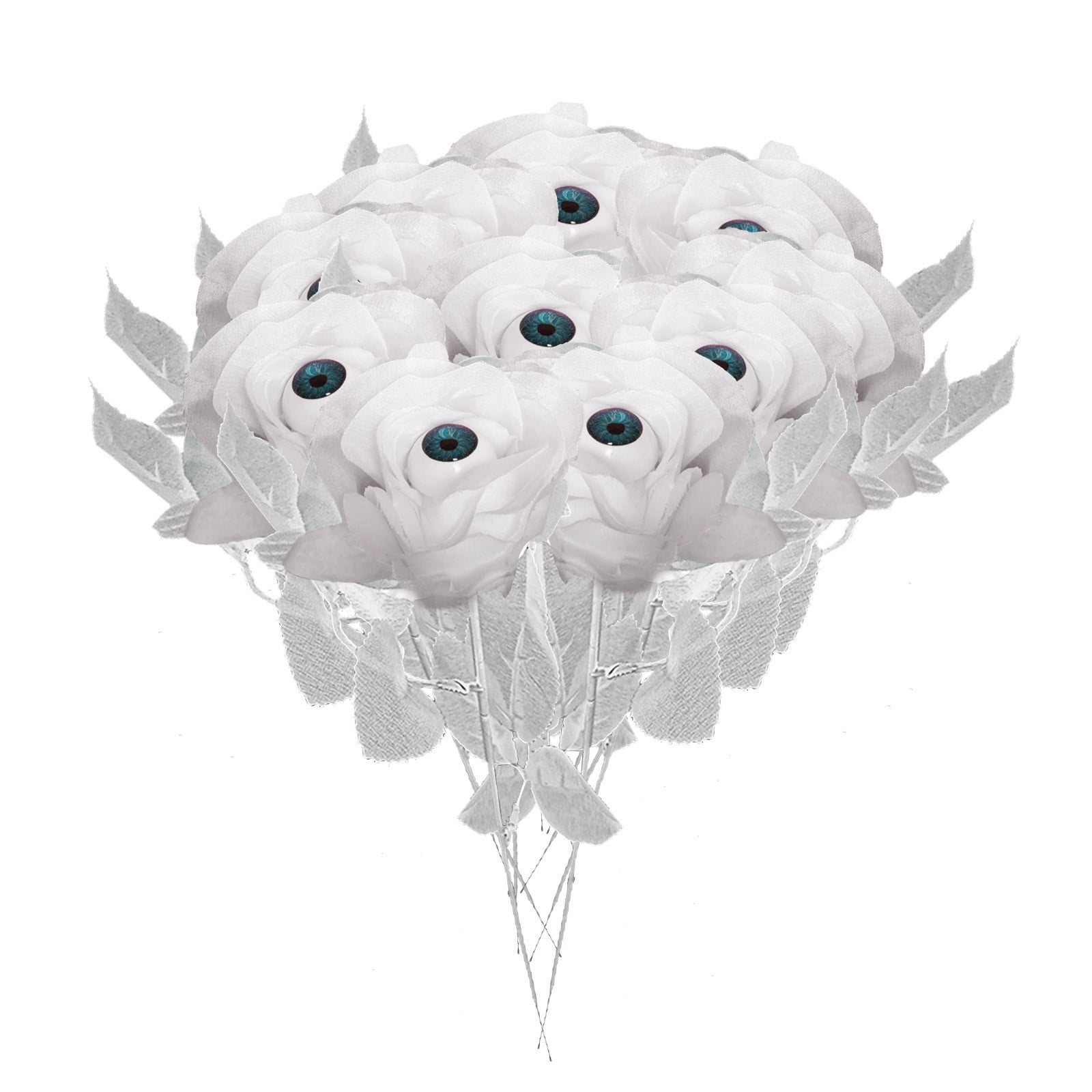 Wadada 10 Pieces Halloween Eyeball Flowers Artificial Silk Roses ...