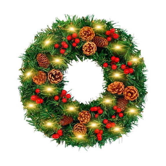 Wadada 12inch Christmas Wreaths for Front Door, Artificial Wreath with ...