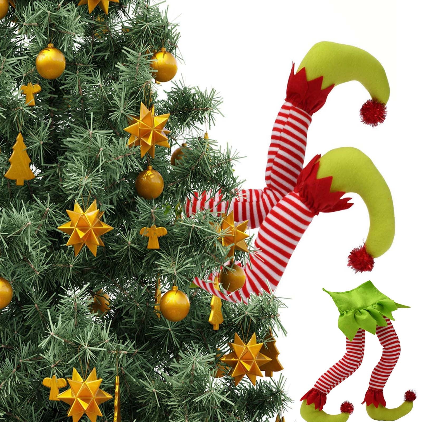 Wadada 2 Pcs Christmas Picks Christmas Elf Legs Boot Pick Striped Elf ...