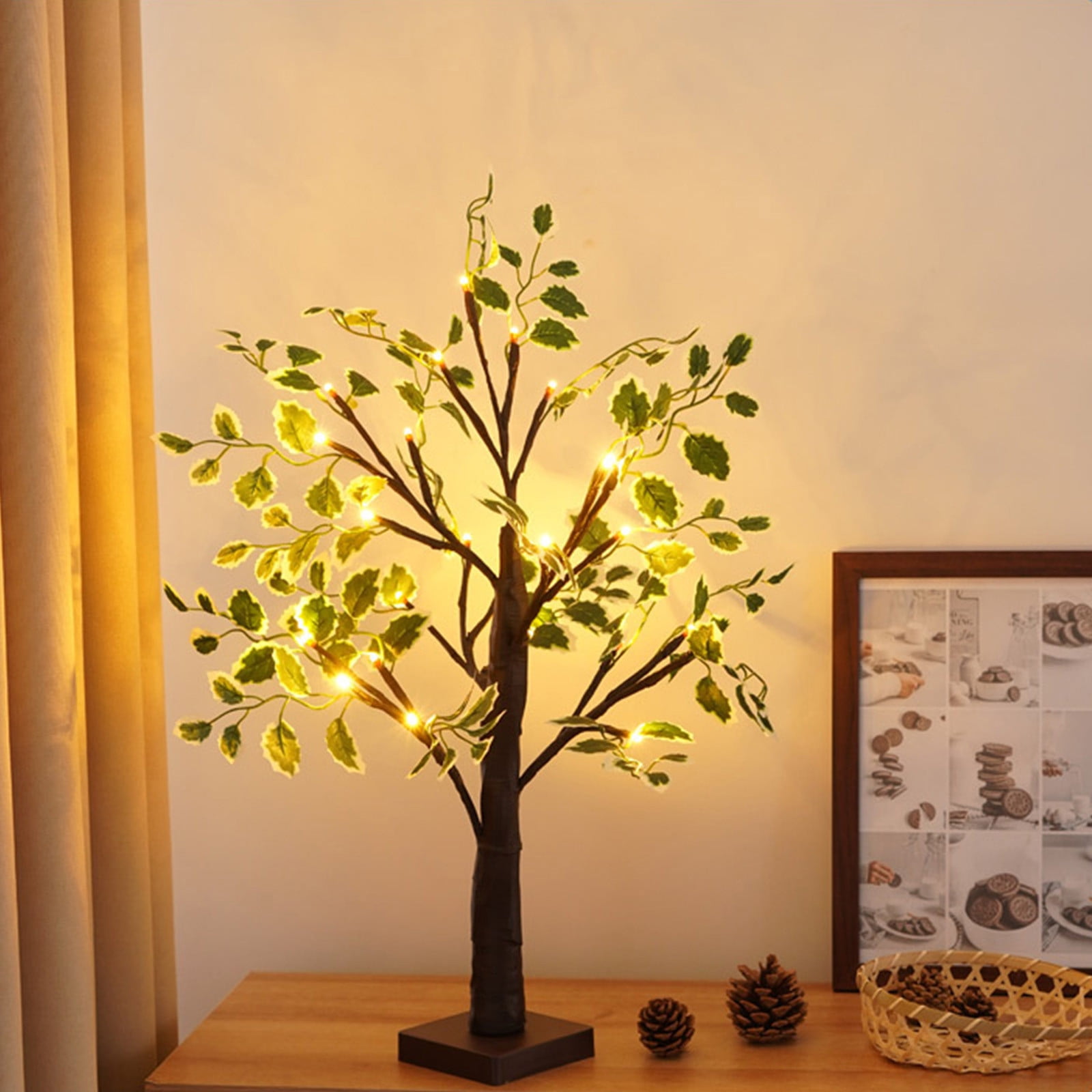 Wadada 23 Inch Lighted Birch Tree,Christmas Light up Tree with ...