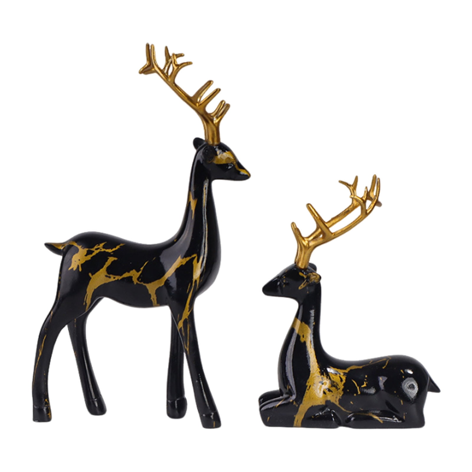 Wadada 2PCS Christmas Reindeer Sculpture, Black Reindeer Christmas ...