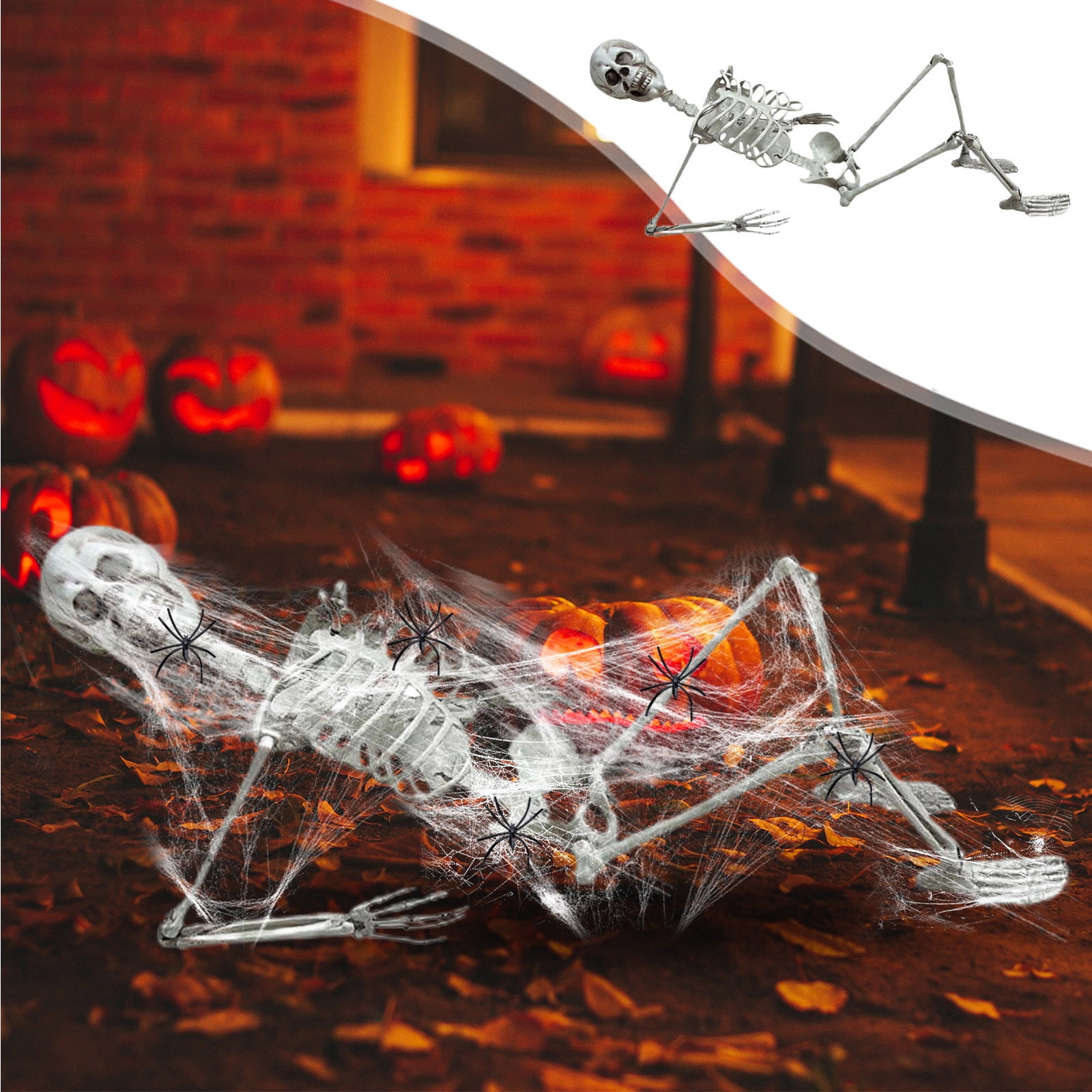 Wadada 35.4" Skeleton Halloween Decorations, Realistic Full Body ...