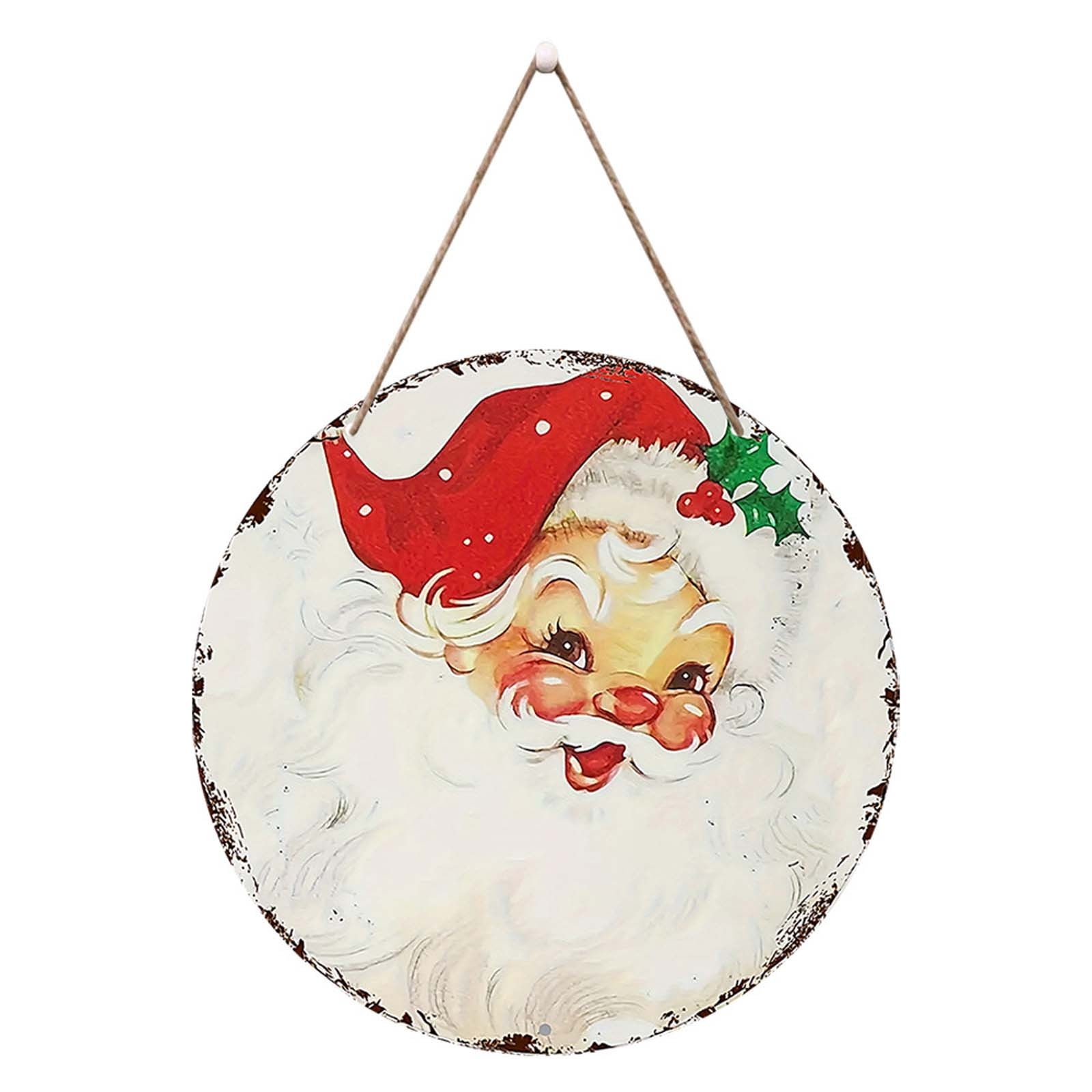 Wadada 7.8 Inch Christmas Santa Claus Wooden Hanging Sign Christmas ...