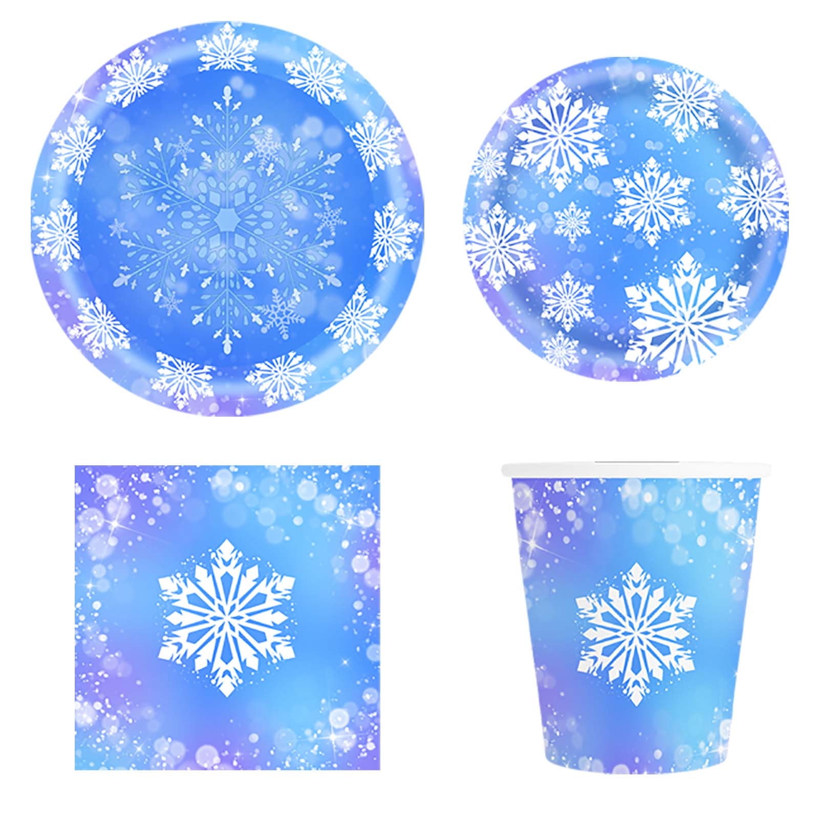 Wadada 80Pcs Frozen Birthday Party Supplies Winter Snowflake Frozen ...