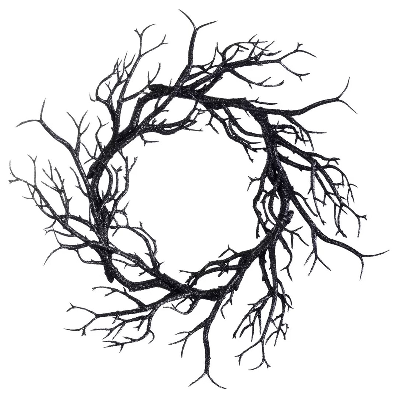 Wadada Artificial Halloween Wreath, Black Twig Wreath Halloween Wreath ...
