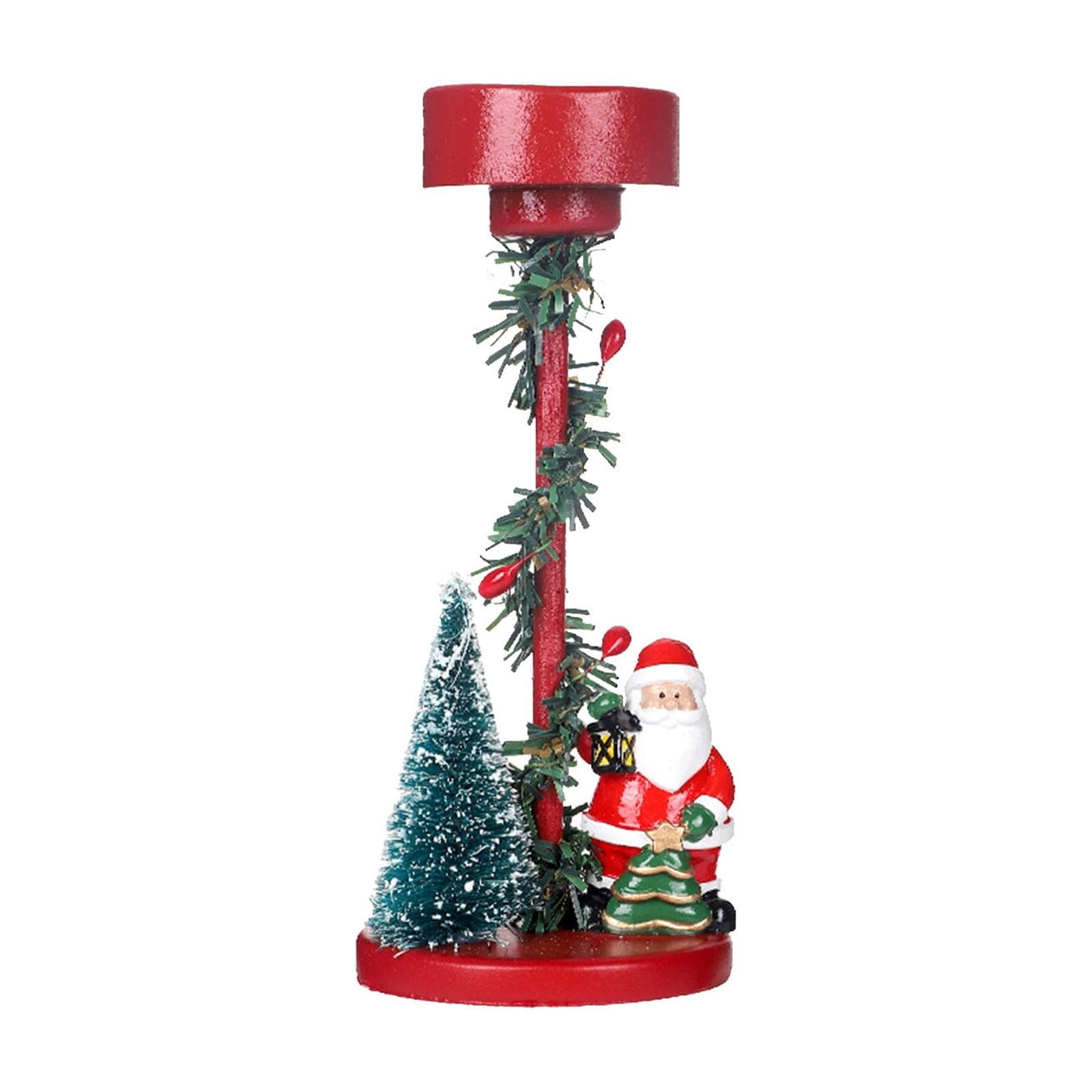 Wadada Christmas Candle Holder Decorative Santa Claus Candle Holder ...