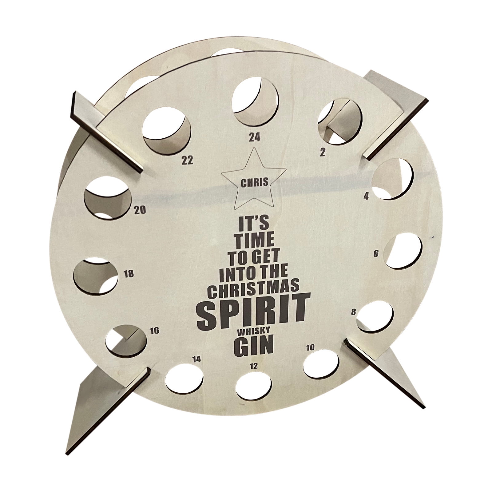 Wadada Christmas Countdown Wine Rack, Christmas Tree Wine Rack, Wooden ...