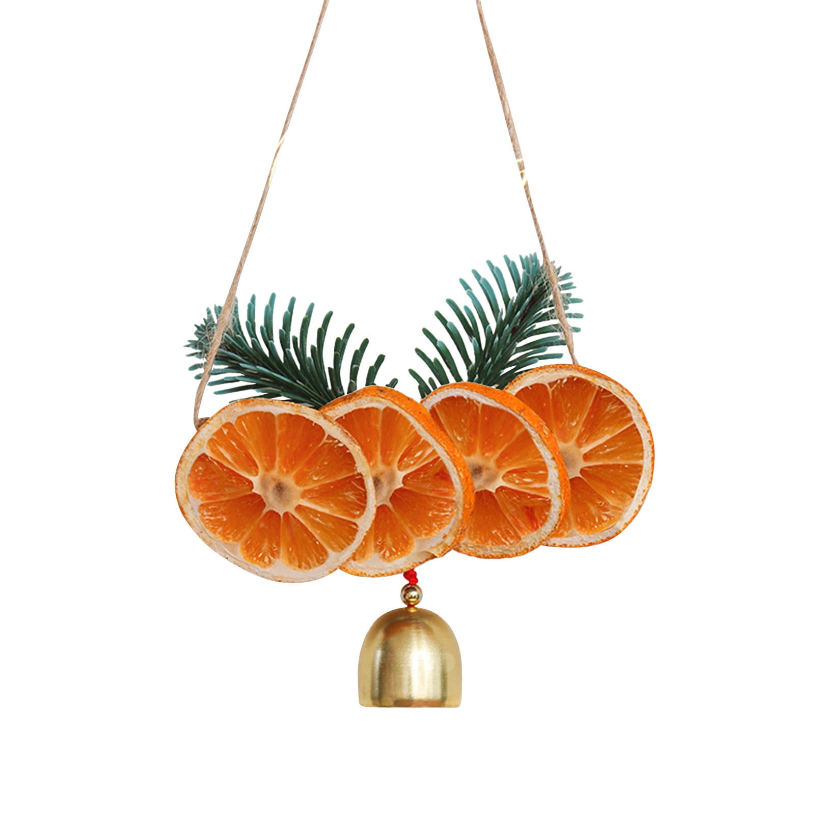 Wadada Christmas Rustic Garlands Metal Cow Bells Dried Oranges Slice ...