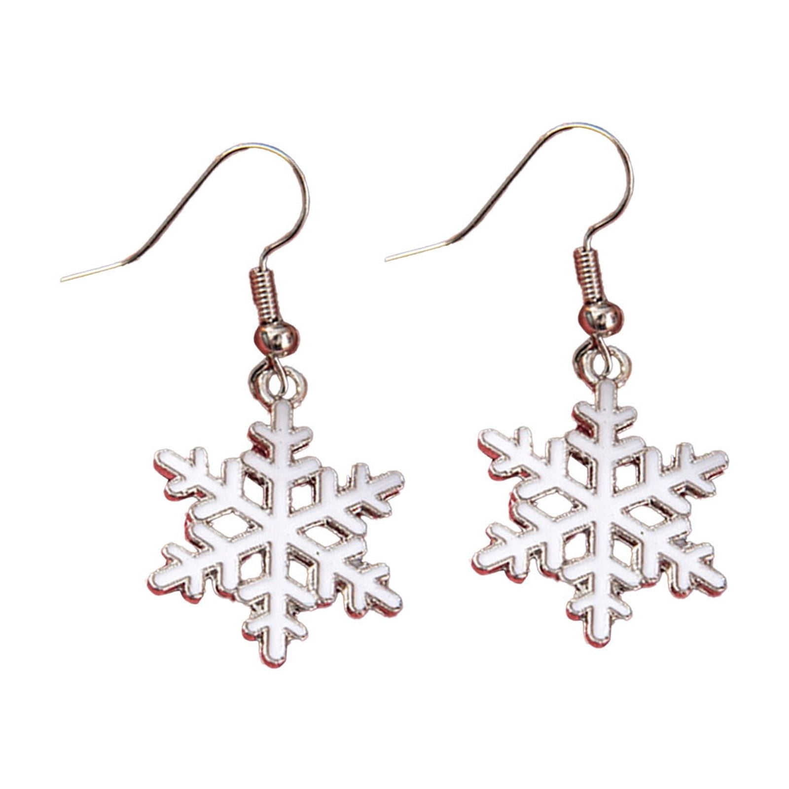 Wadada Christmas Snowflake Earrings Winter Holiday Rhinestone Snowflake ...