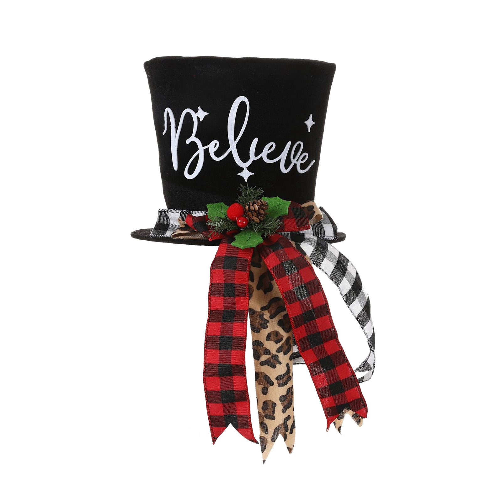 Wadada Christmas Tree Topper - Large Black Tree Topper with Buffalo ...