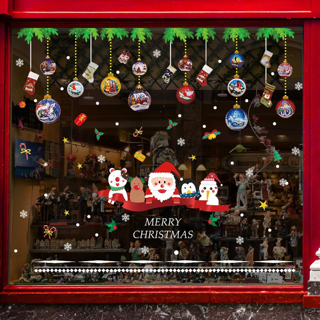 Wadada Christmas Window Clings Decorations 1 Sheets Large Merry ...