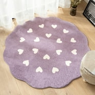 Flowers 2 Ft Round Throw Accent Area Rugs Floral Rose Flower Shaped Rug ...