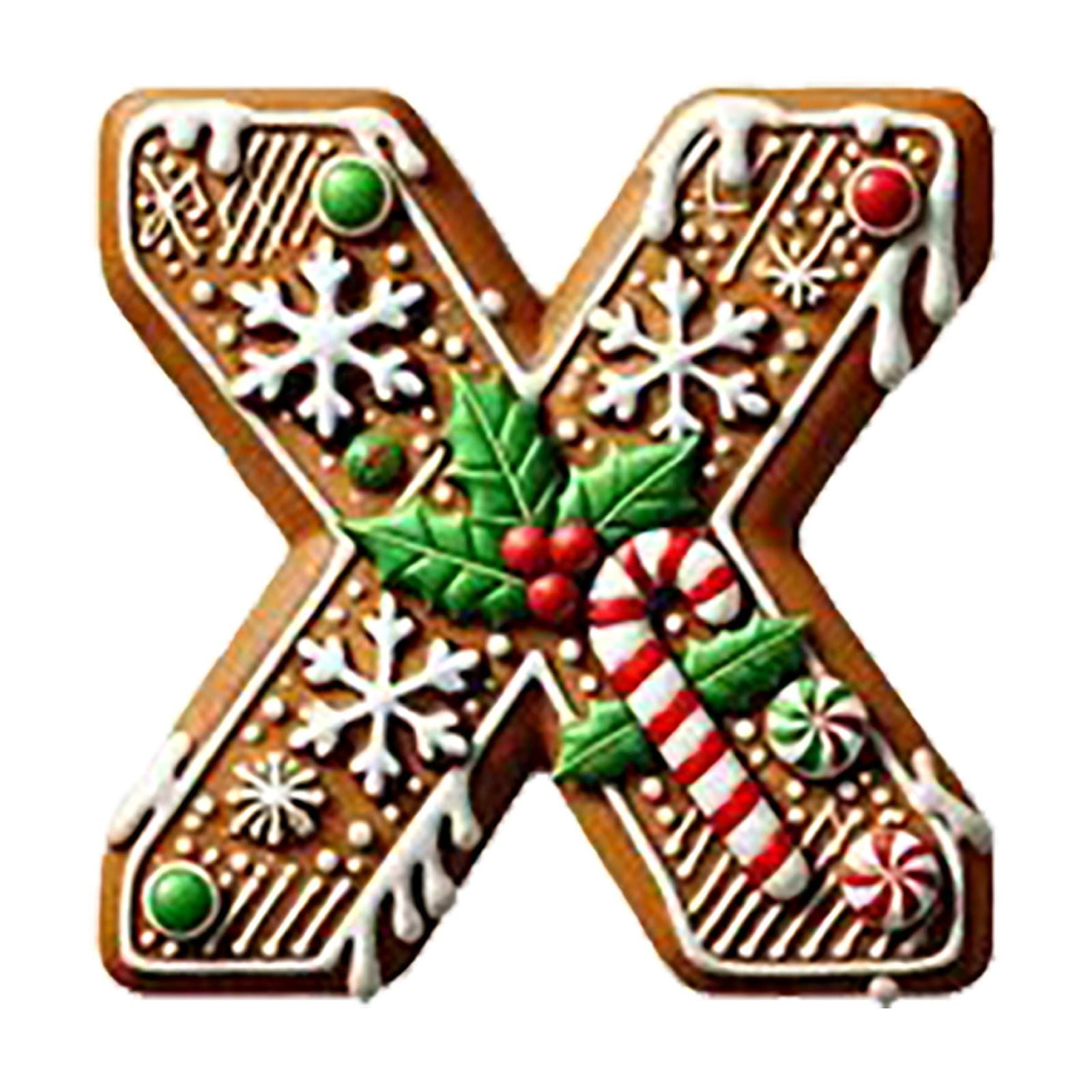 Wadada Gingerbread Alphabet Ornaments for Christmas Tree 26 Initial ...