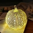 Wadada Glass Pumpkin Light Up Pumpkins, 4.9 Inch Halloween Pumpkin ...