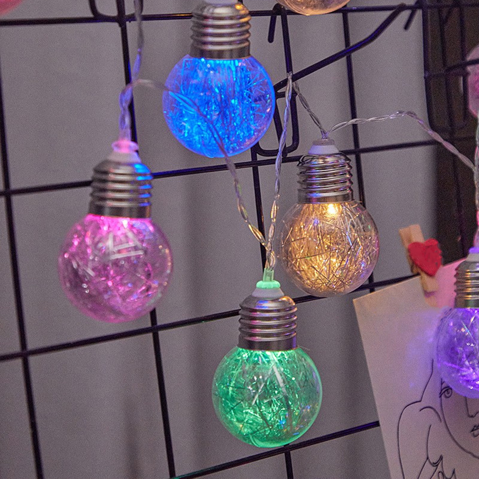 Wadada Globe String Lights, Crystal Globe Fairy String Lights Battery ...