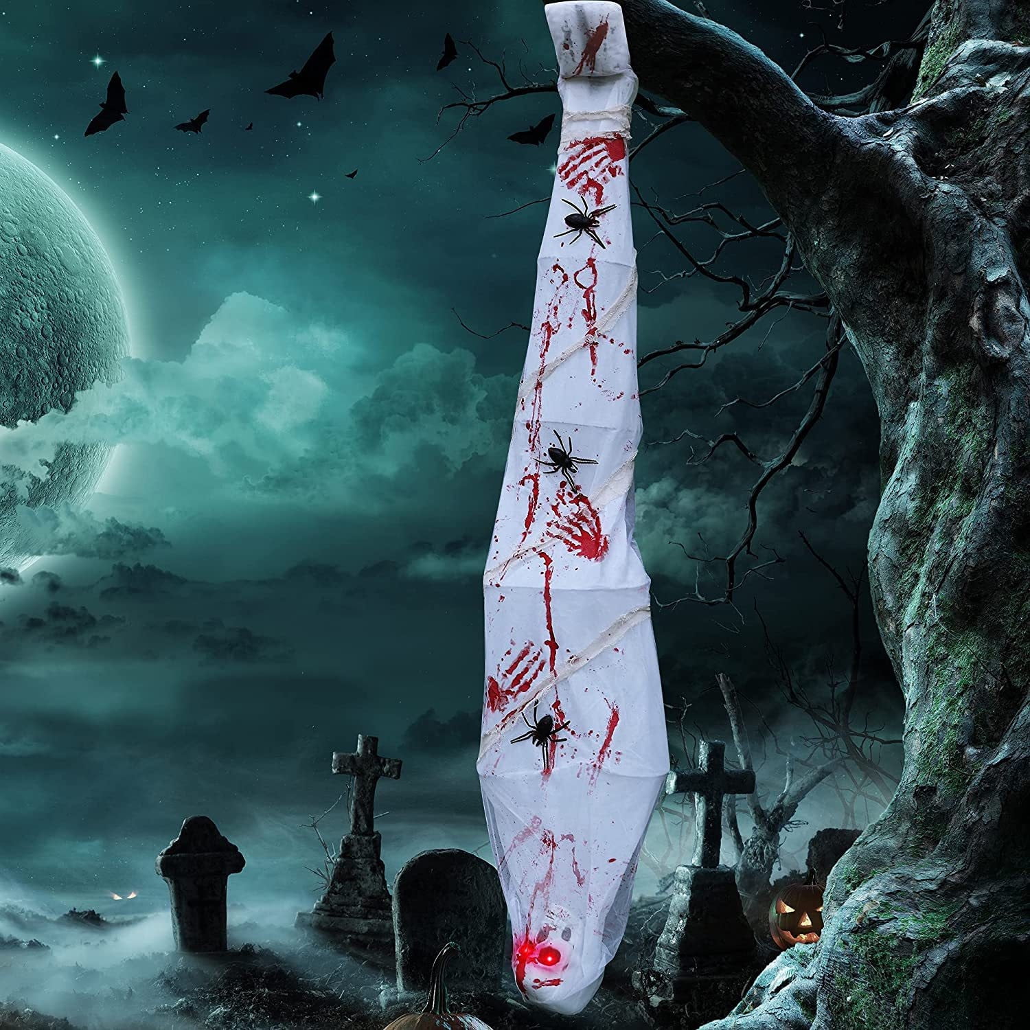 Wadada Halloween Decorations, 67 Inch Hanging Spooky Scary Creepy Mummy ...
