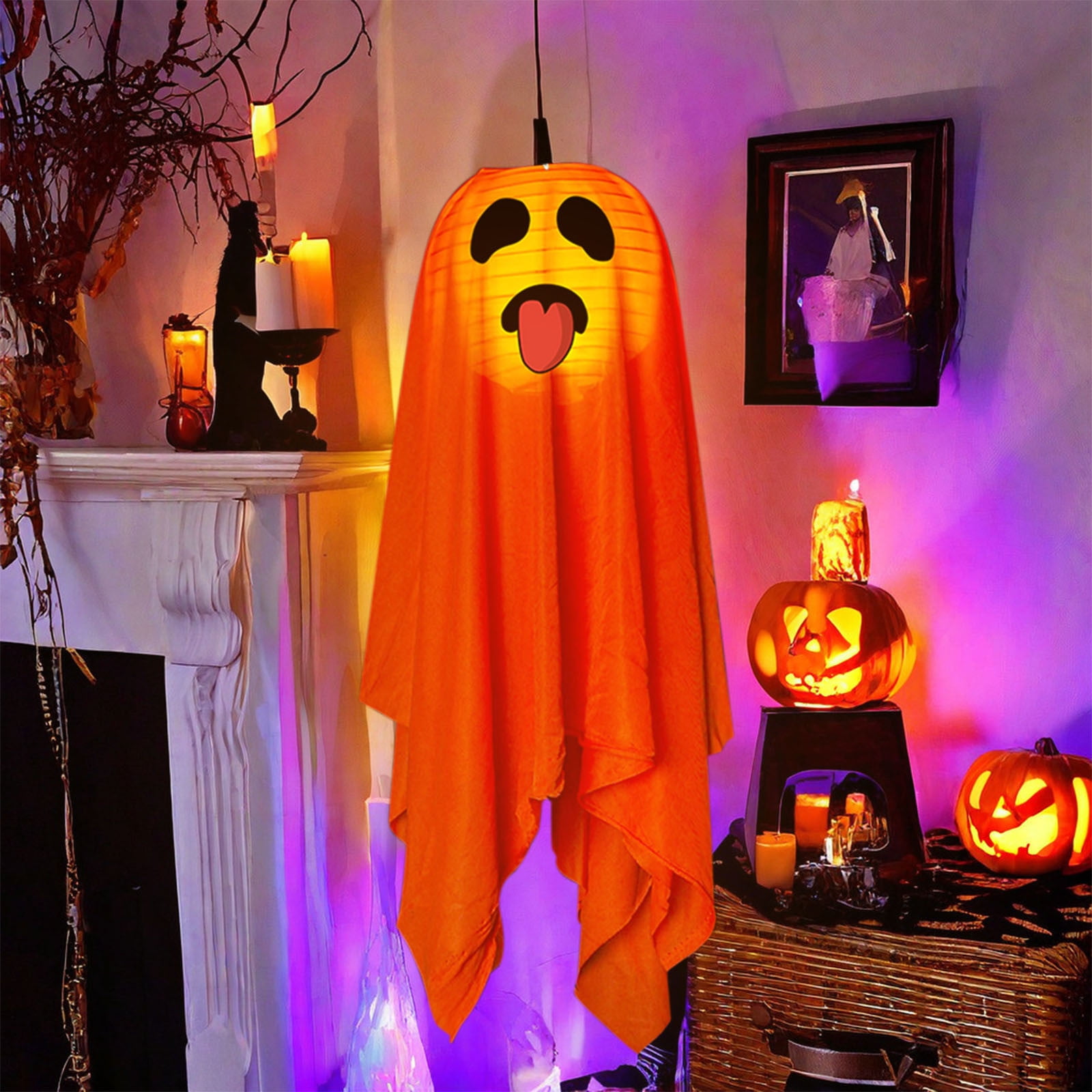 Wadada Halloween Ghost Pendant Decorations Lamp, Halloween Indoor Scary ...