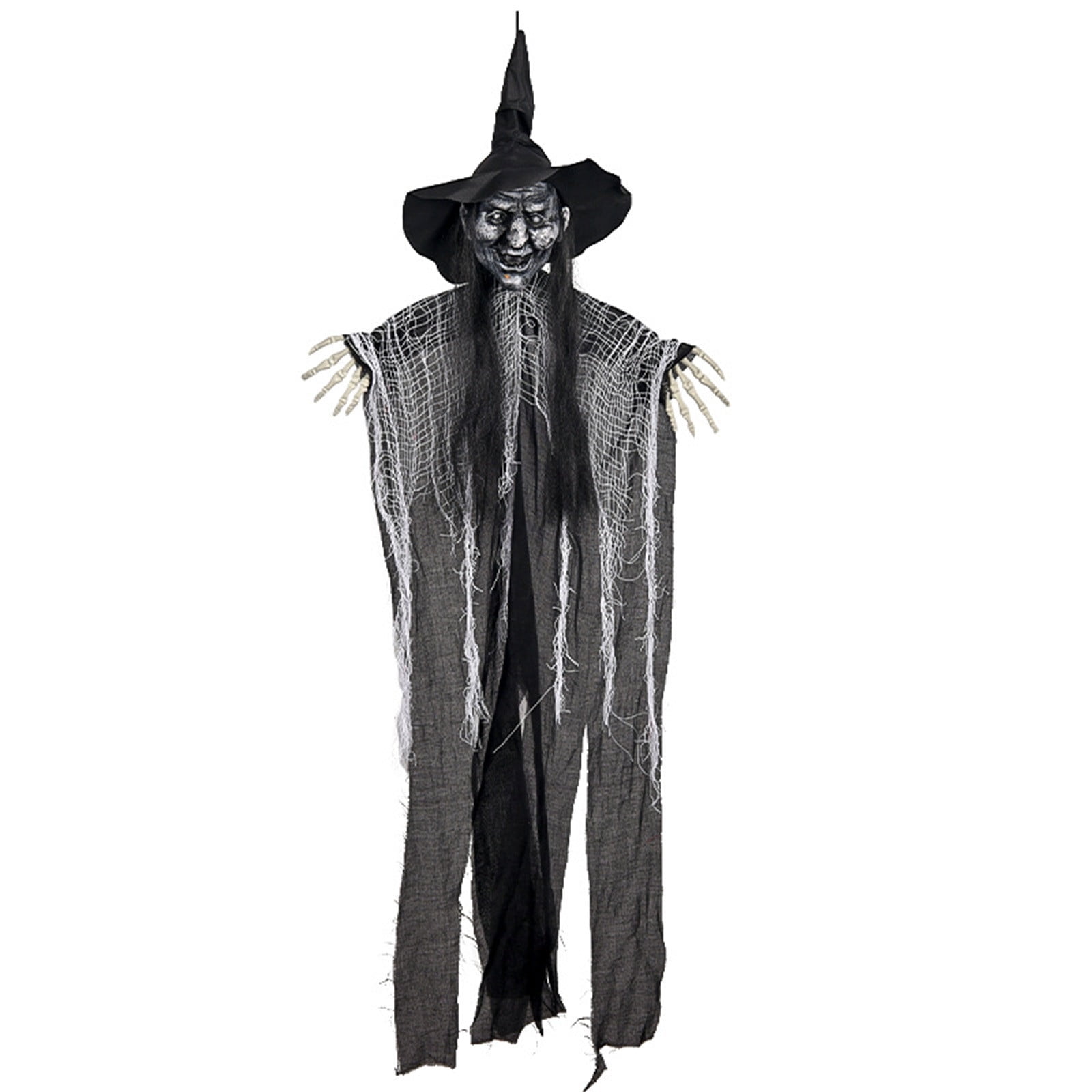 Wadada Halloween Hanging Witch Decor with Light-up Eyes and Sound ...