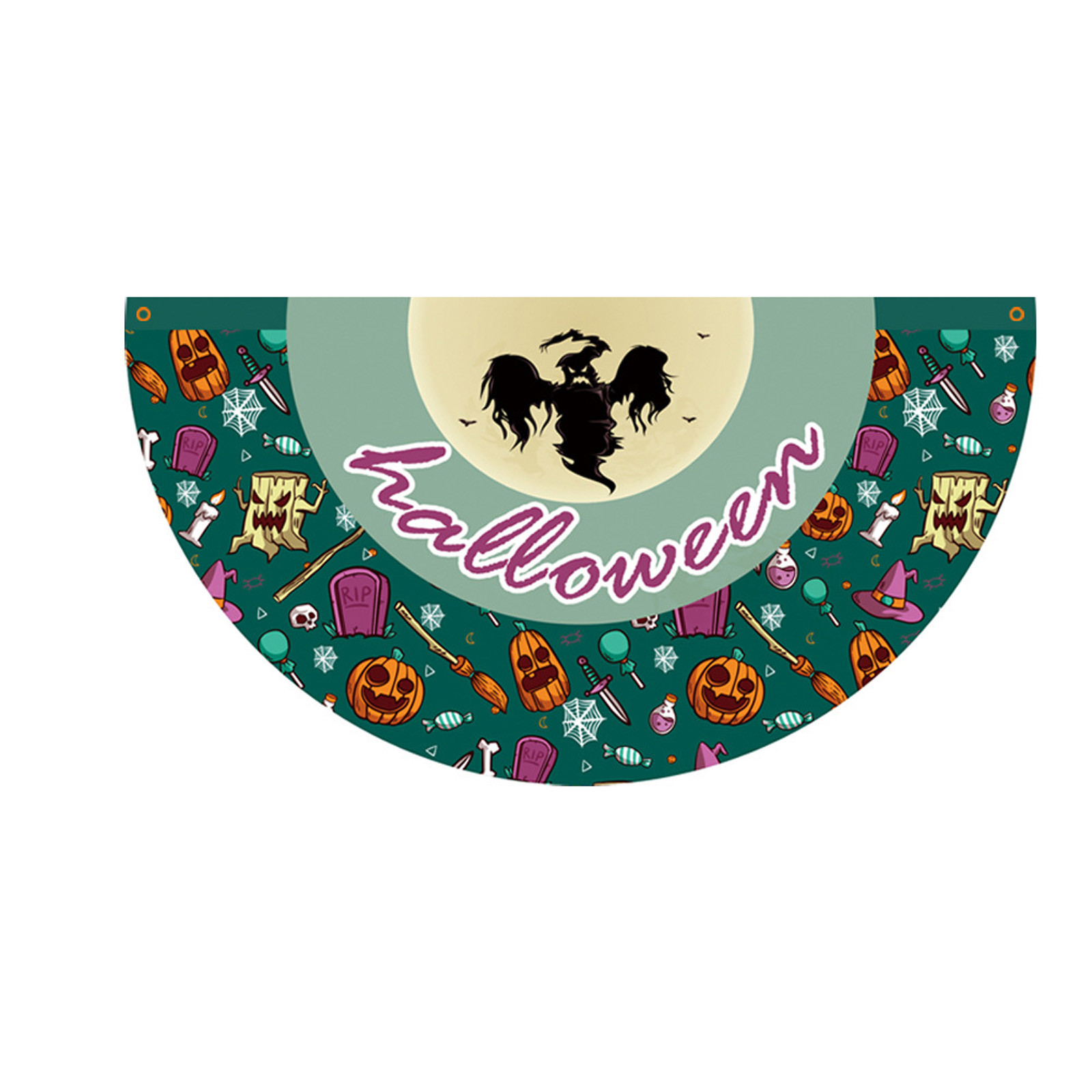 Wadada Halloween Pleated Fan Flag, Halloween Bunting Flag Ghost Hanging ...