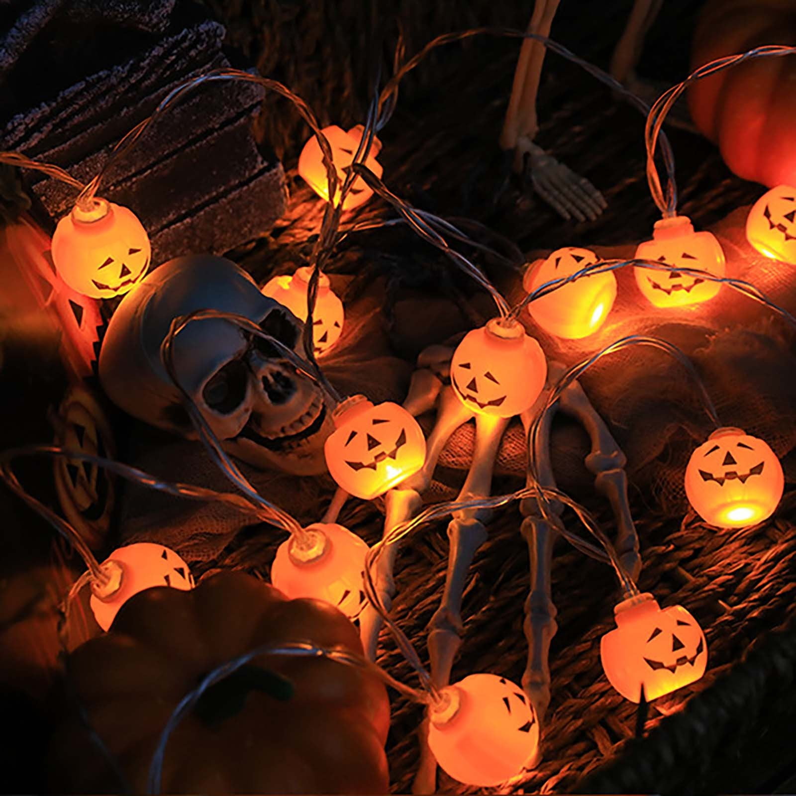 Wadada Halloween Pumpkin String Lights, 4.9FT 10 LED Pumpkin Lights for ...