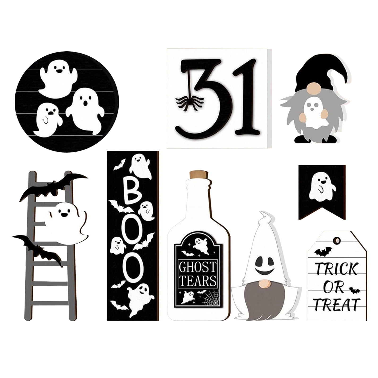 Wadada Halloween Tiered Tray Decoration Set, Halloween Farmhouse Decor ...