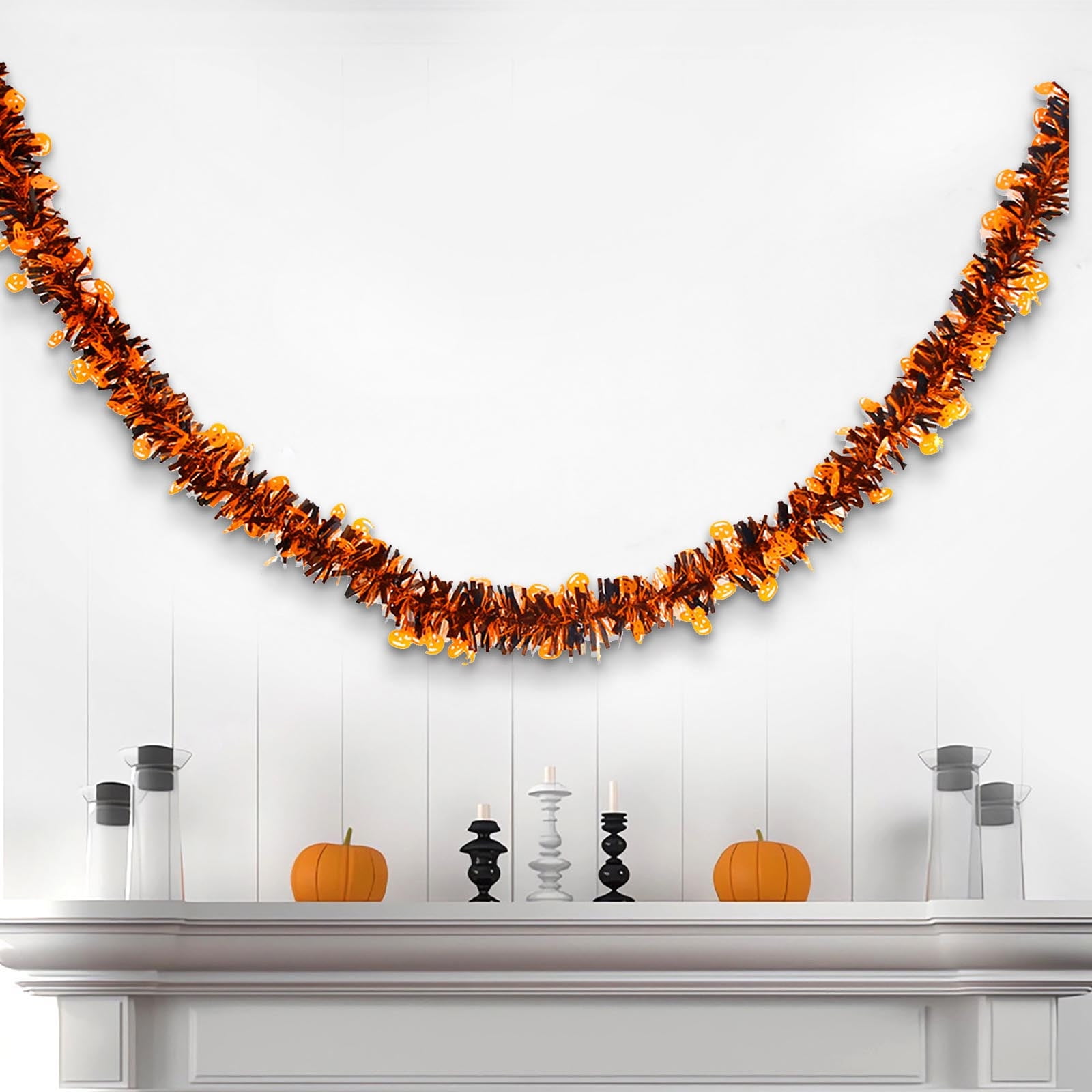 Wadada Halloween Tinsel Shiny Garland, Chunky Glittering Tinsel Garland ...