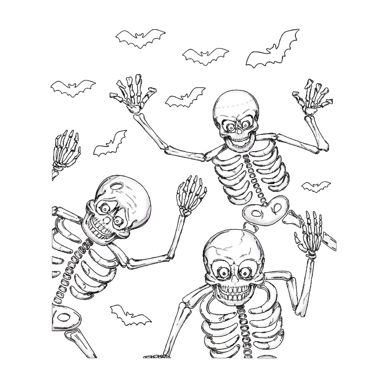 Wadada Halloween Window Clings Decorations, Skeleton Window Stickers ...