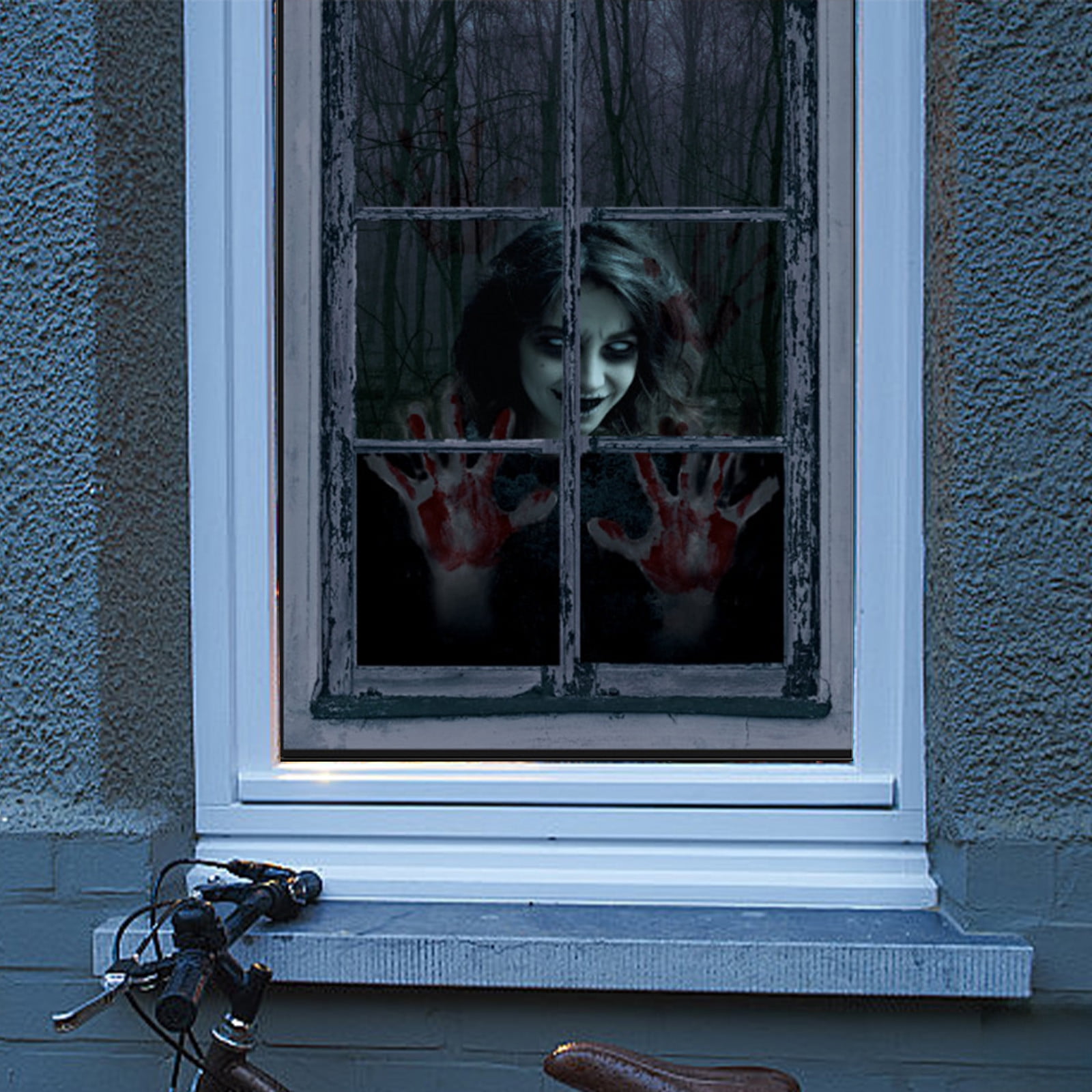 Wadada Halloween Window Cover Decorations, Fabric Creepy Halloween ...