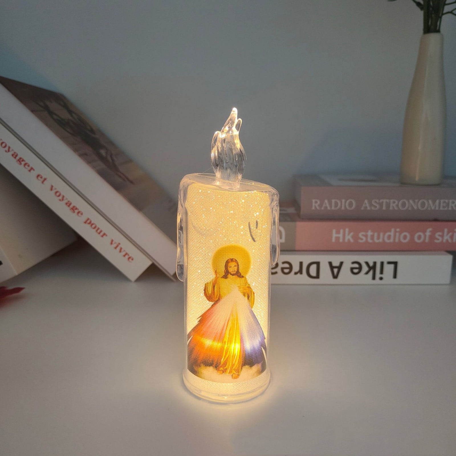 Wadada LED Prayer Flameless Candles, Jesus Saints Religious Decor ...