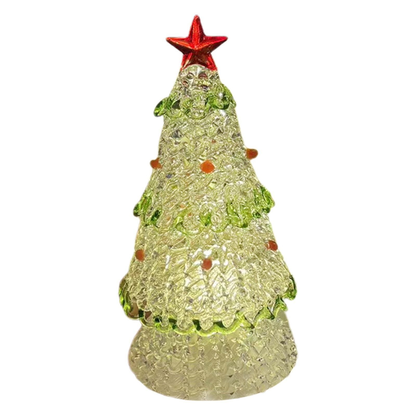 Wadada Lighted Mercury Glass Christmas Tree Figurine Ornaments Battery ...