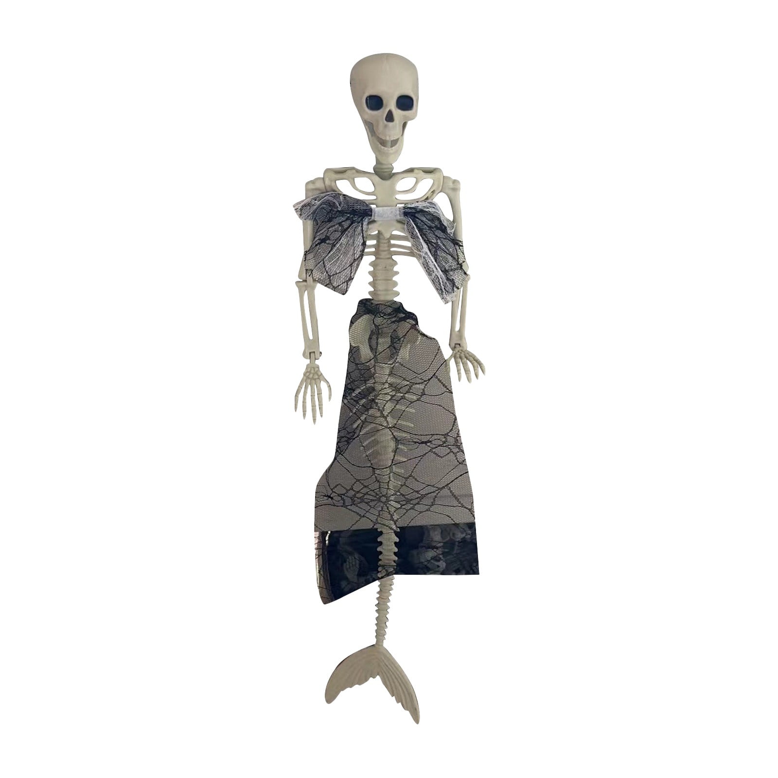Wadada Mermaid Skeleton Halloween Decoration, 31.5" Life Size Mermaid ...