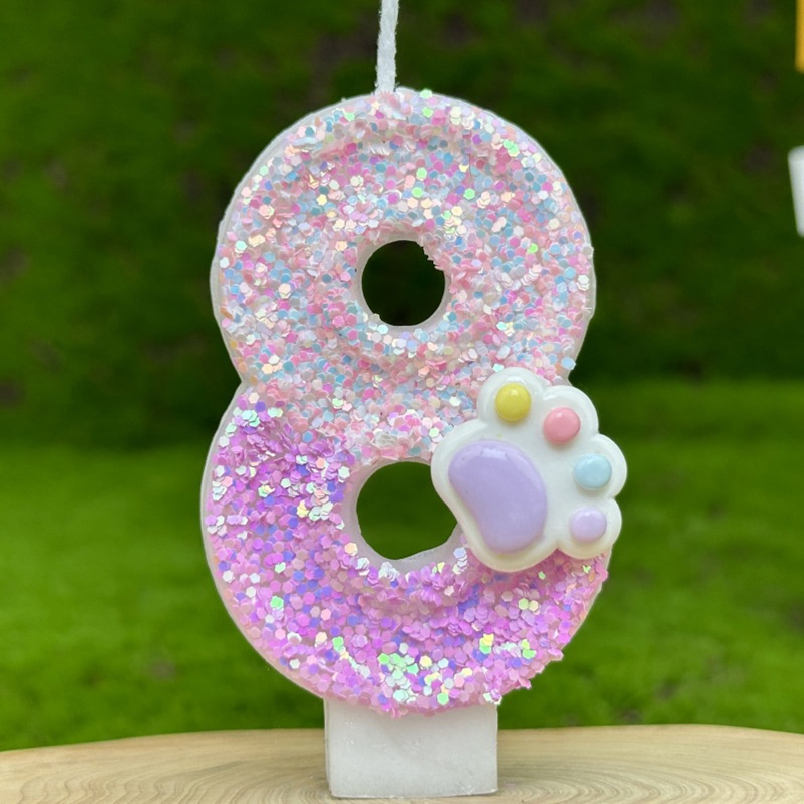 Wadada Number 8 Dog Paw Birthday Candles Birthday Cake Topper Blue Dog ...