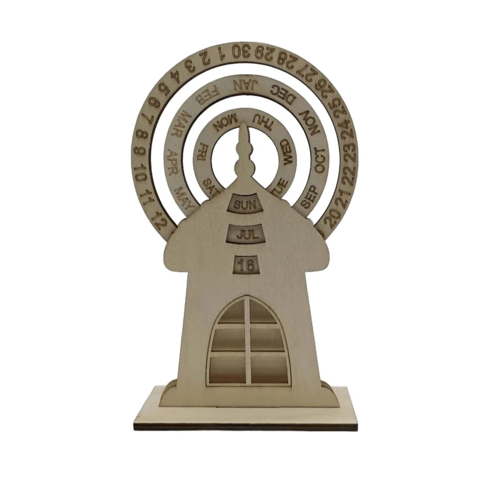 Wadada Perpetual Calendar - 8"LX5"W Vintage Wooden Desk Calendar - Keep ...