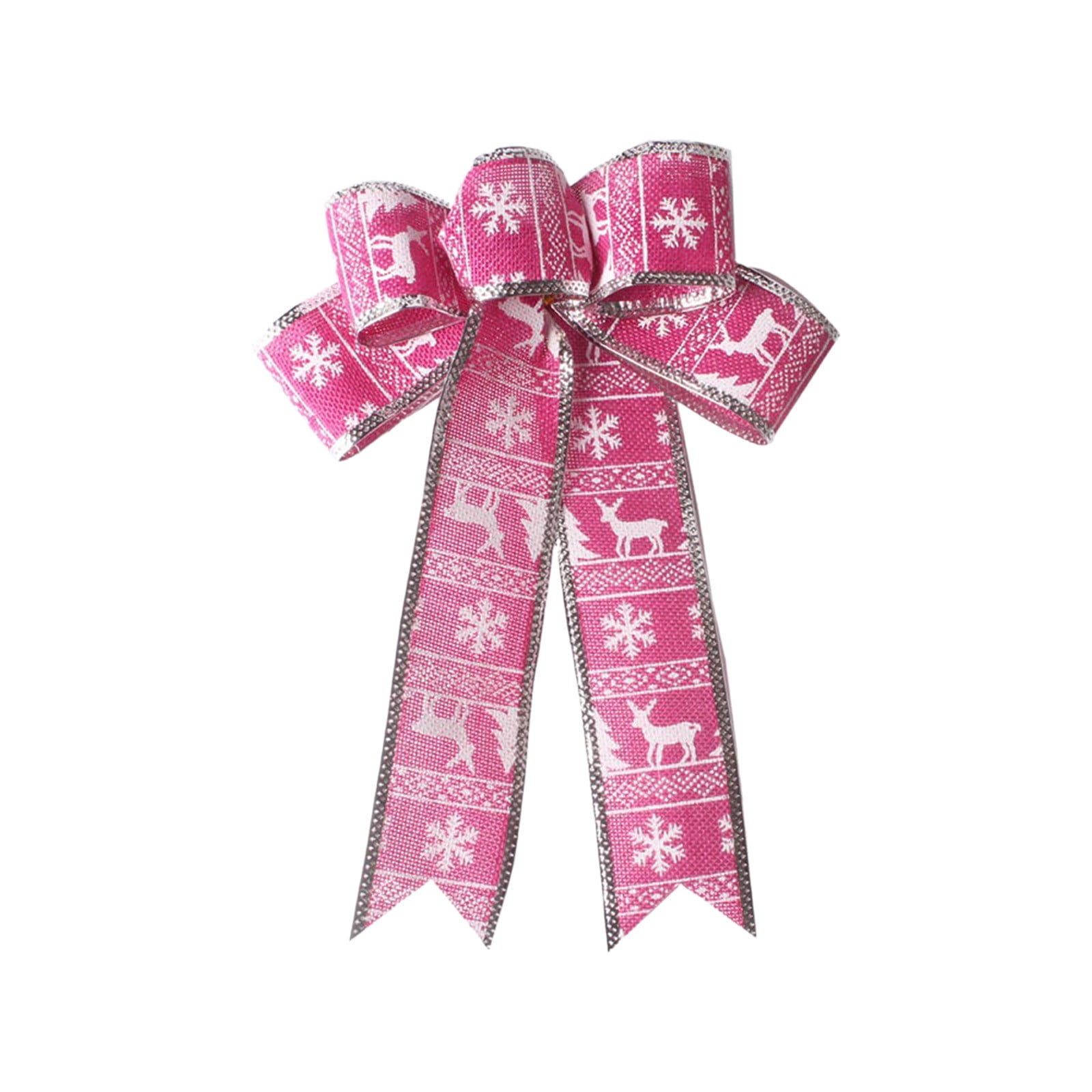 Wadada Pink Bows Christmas Tree Decorations, 9”x7.8”Large Velvet ...