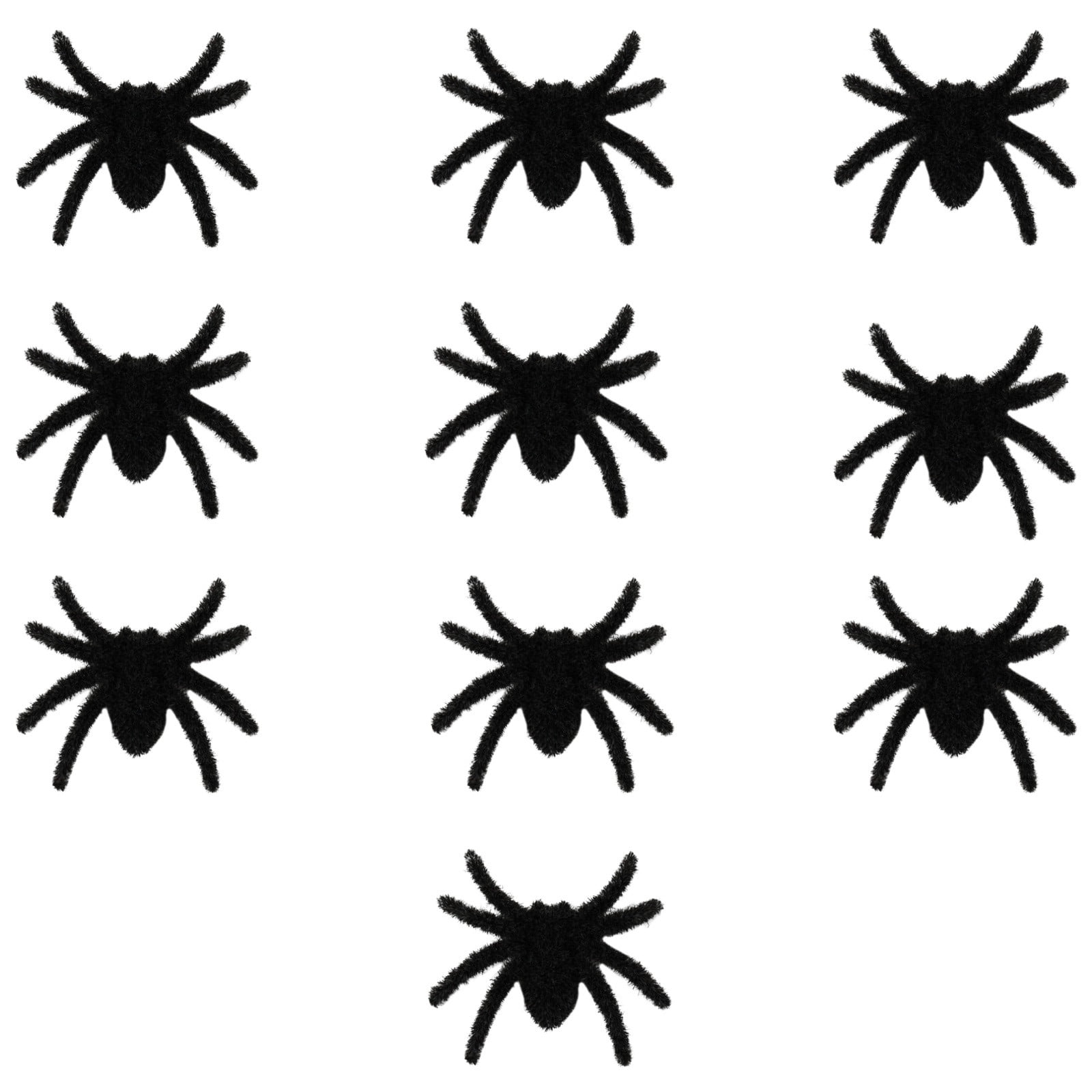 Wadada Plastic Spiders Halloween, 10PCS Black Fake Plush Spiders ...