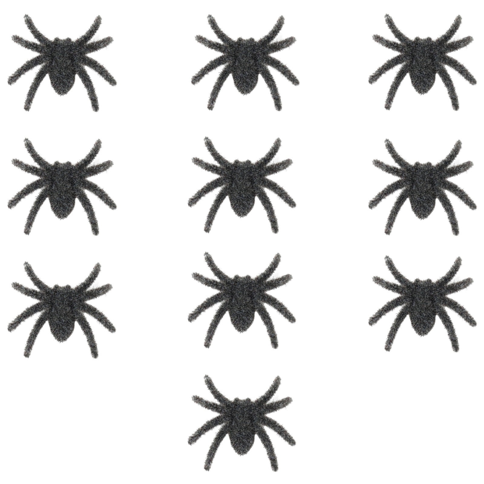 Wadada Plastic Spiders Halloween, 10PCS Black Fake Plush Spiders ...