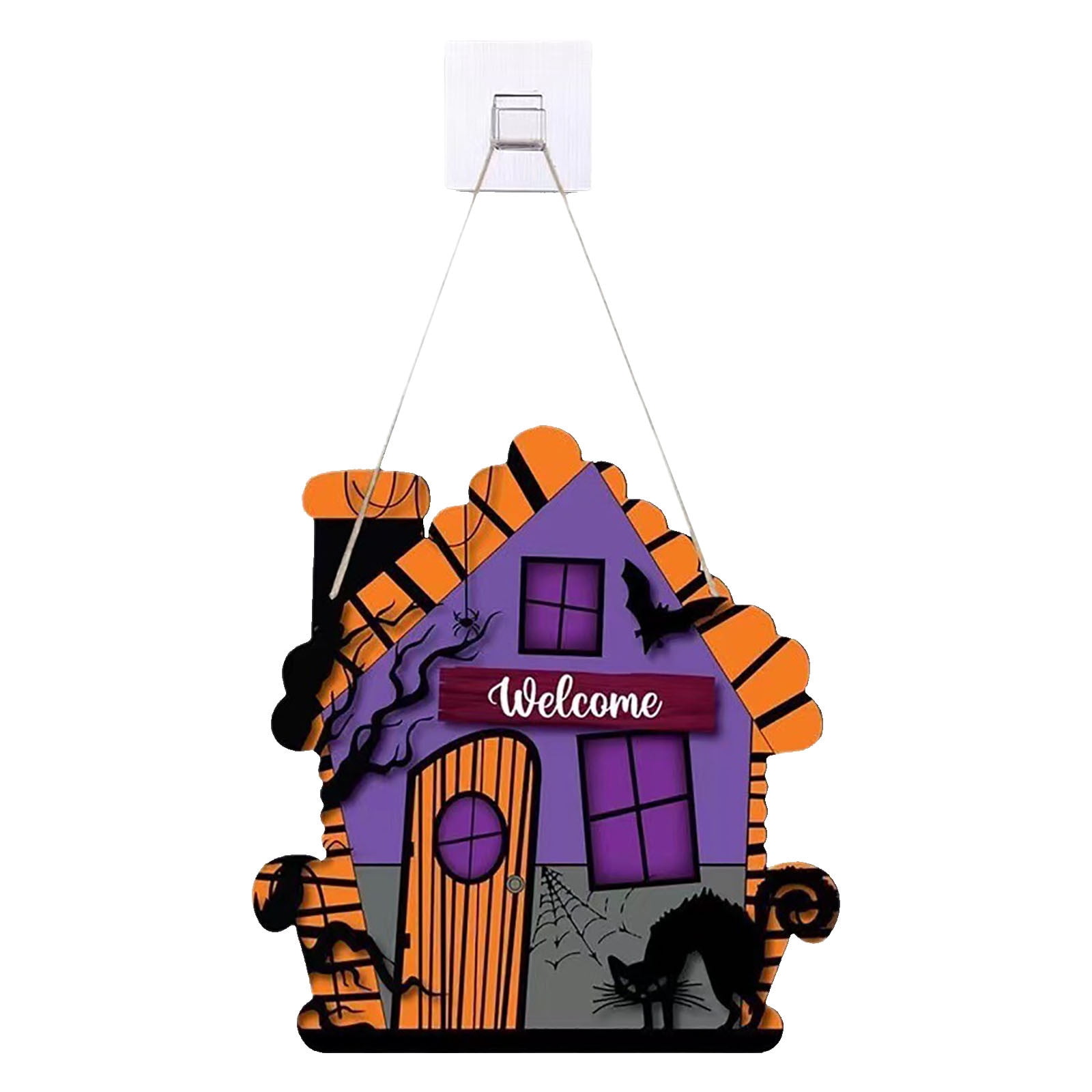 Wadada Pumpkin Ghost Door Hanger Halloween Welcome Sign Halloween ...